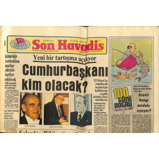 Gökçe Koleksiyon Son Havadis Gazetesi 3 Mart 1980 - Türkan Fiyatı