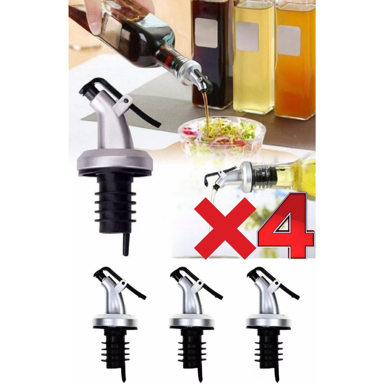 Sofya Home 4'lü Kapaklı Damlatmaz Yağ Tıpası Yağdanlık Şişe Fiyatı