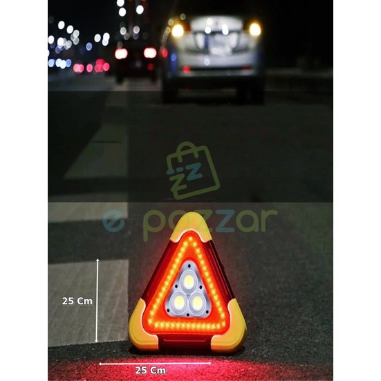 Epazzar Solar Panelli 5 Mod Cob LED Araç Ikaz Işığı Flaşörlü Fiyatı