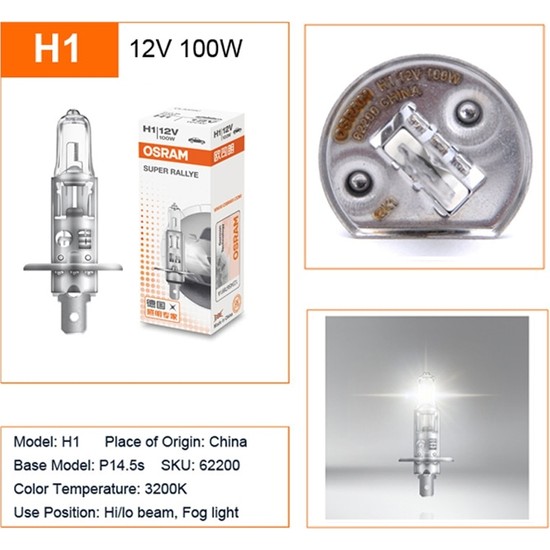Xiyu Shop H3 12V 100W 1pc Osram H1 H3 H4 H7 Halojen Lambalar Fiyatı