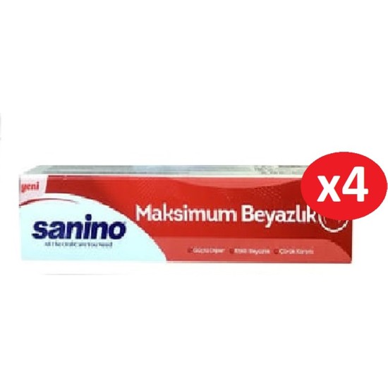 Sanino Diş Macunu Sanino Maksimum Beyazlık X 4 Adet Yeni Fiyatı