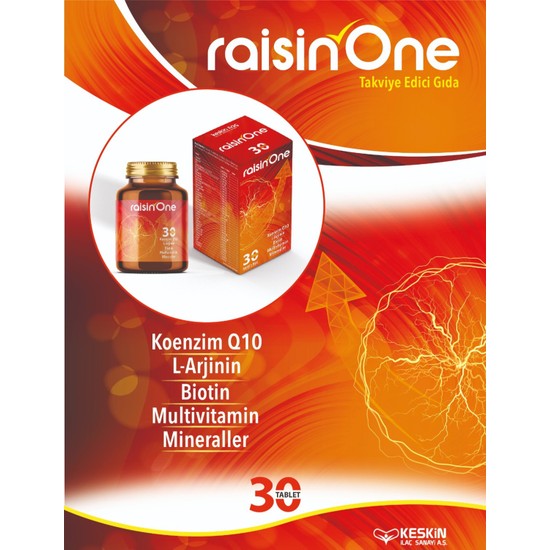 Raisin One 30 Tablet - Koenzim Q10, L-Arjinin, Biotin, Fiyatı