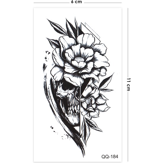 BP Tattoo Gerçek Dövme Görünümlü Kurukafa Gül Dövmesi Fiyatı