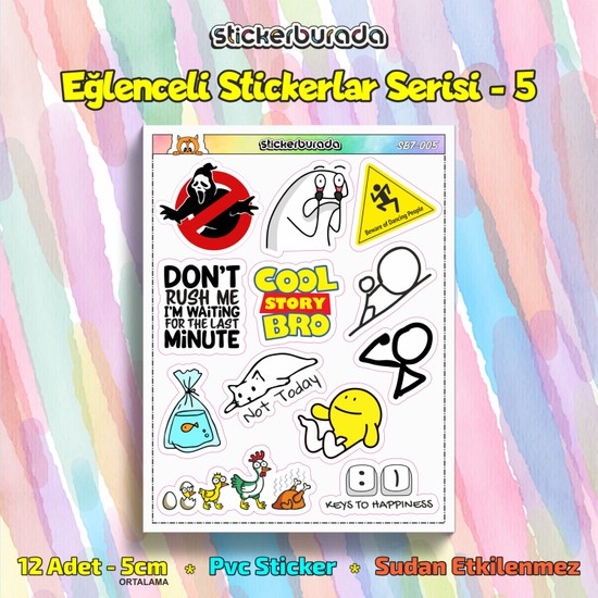 Sticker Design Eğlenceli Stickerlar Serisi 5 - Notebook - Fiyatı
