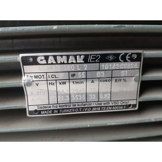 Gamak AGM2E 160 L 2 3 Fazlı Asenkron Motor 18.5 Kw Fiyatı