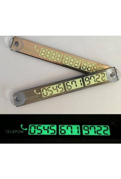 Tam İthalat Vantuzlu Fosforlu Telefon Plakası Parktel