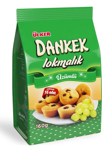 Ülker Dankek Lokmalık Üzümlü 160 gr x 8 Adet Ülker Dankek Lokmalık Üzümlü 160 gr x 8 Adet