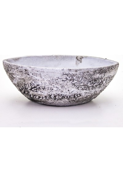 Mf Botanik Eskitme Kayık Beton Saksı Kaktüs Çiçek Aranjman Sehpa Saksı