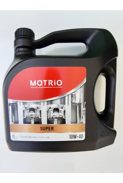Motrio Super 10W-40 Yüksek Teknoloji 4 Litre Motor Yağı ( Üretim Yılı : 2021 ) Motrio Super 10W-40 Yüksek Teknoloji 4 Litre Motor Yağı ( Üretim Yılı : 2021 )