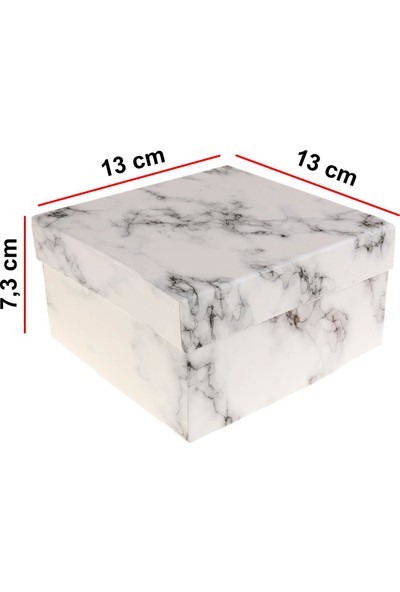 Attach Beyaz Mermer Desenli Hediye Kutu No : 1