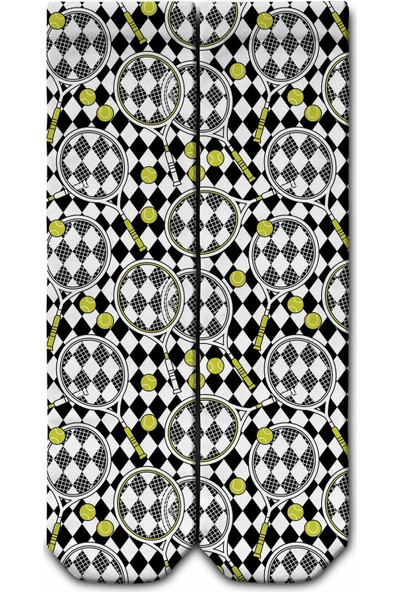 Ogobongo Soket Çorap Damalı Raketli 39-44 Numara