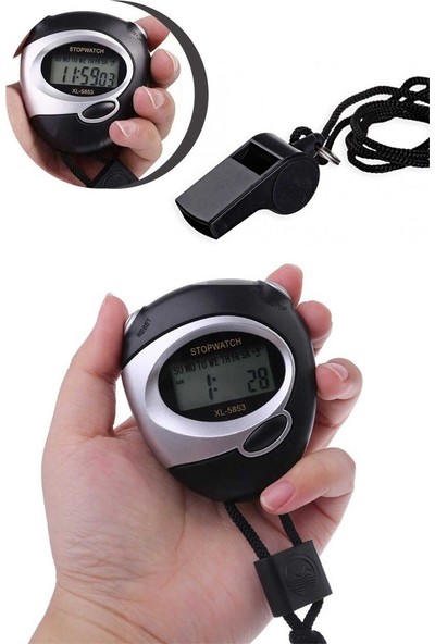 Pembe Karınca Spor Zamanlayıcı LCD Dijital Kronometre Sayaç- Düdük Seti