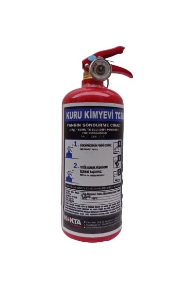 Nokta Yangın 1 kg Tozlu Yangın Tüpü Nokta Yangın 1 kg Tozlu Yangın Tüpü