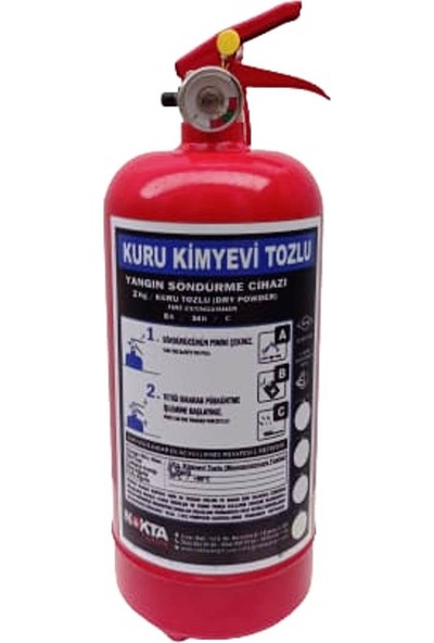 Nokta Yangın 2 kg Tozlu Yangın Tüpü