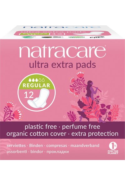 Natracare Ultra Ekstra Kanatlı Ped Regular 12'li