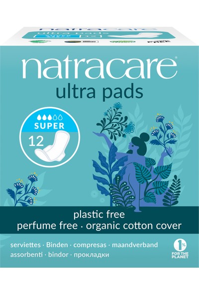 Natracare Ultra Kanatlı Ped Süper 12'li