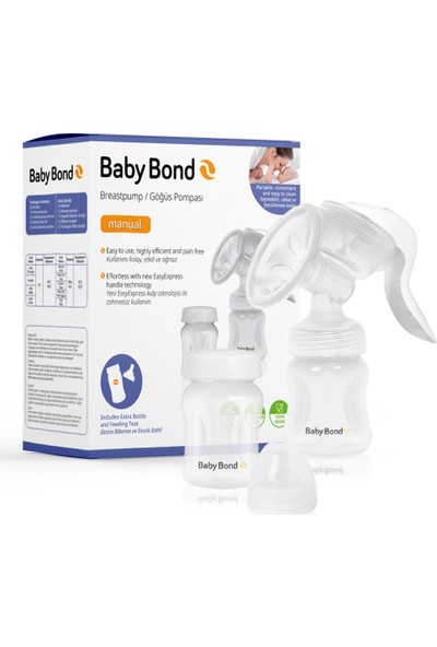Baby Bond Manuel Göğüs Pompası Seti - Pompa, Biberon, Muhafaza Kabı + Emzik Saklama Çantası Baby Bond Manuel Göğüs Pompası Seti - Pompa, Biberon, Muhafaza Kabı + Emzik Saklama Çantası
