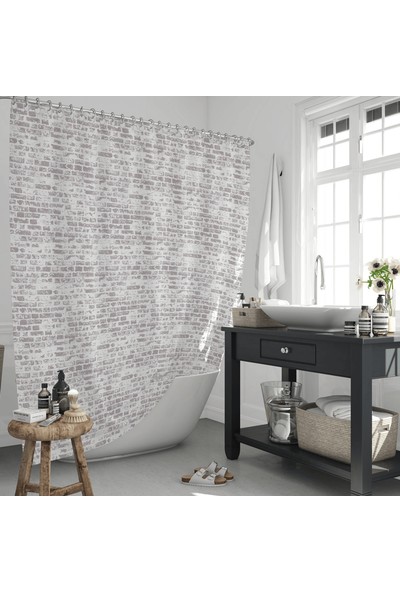 Tekstil Sepeti The Wall Çift Kanatlı Duş Perdesi