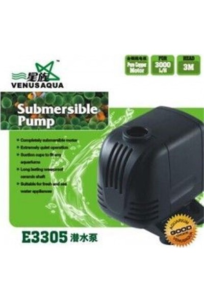 Venusaqua E 3305 Akvaryum Kafa Motoru 3000LH 60W