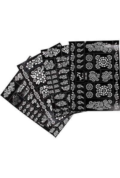 Kına Atölyesi Hint Kınası 4 Adet Dövme Şablon Karışık