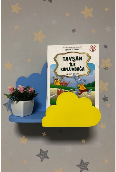Modicrafts Çocuk Odası Dekoratif Montessori Bulut Raf Mavi