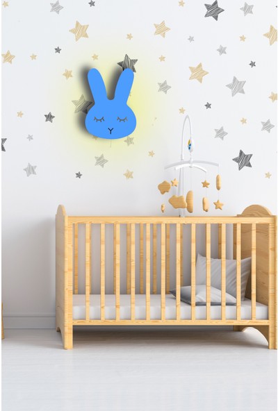 Modicrafts Çocuk Odası LED Işıklı Tavşan Gece Lambası Mavi Modicrafts Çocuk Odası LED Işıklı Tavşan Gece Lambası Mavi
