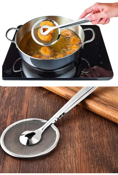 Hayveys Süzgeçli Kızartma ve Haşlama Maşası Çelik Hayveys Süzgeçli Kızartma ve Haşlama Maşası Çelik