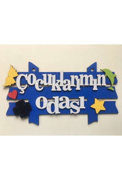 Tgr Home Çocuklarımın Odası Kapı Süsü Mavi 25 cm