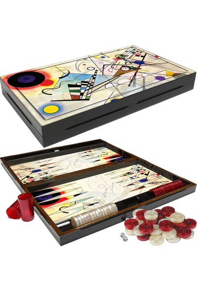 Otantik Hediyelik Trendy Tavla Takımı ve Pulları Kalın Kasa