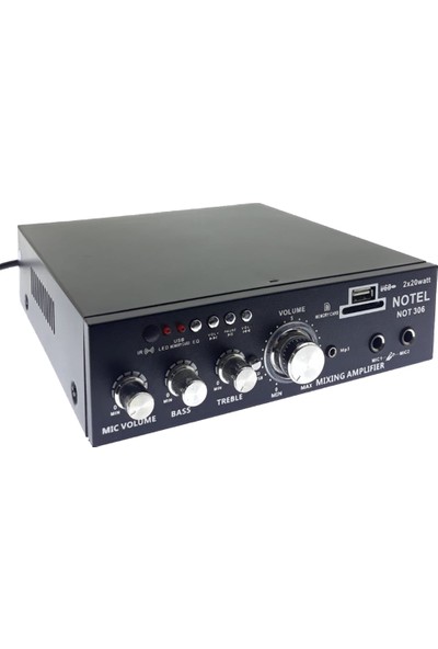 Notel Not 306 2X20 W Bluetooth+Usb+Sd Destekli Amfi Notel Not 306 2X20 W Bluetooth+Usb+Sd Destekli Amfi