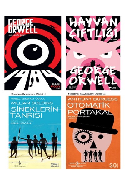 1984 - Hayvan Çiftliği - Sineklerin Tanrısı - Otomatik Portakal | 4 Kitap Set 1984 - Hayvan Çiftliği - Sineklerin Tanrısı - Otomatik Portakal | 4 Kitap Set