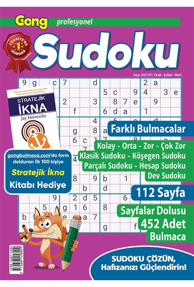 Gong Profesyonel Sudoku 2021/01 Gong Profesyonel Sudoku 2021/01