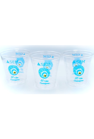 Kullan At Market 14 Nazar Boncuklu Plastik Shot Bardağı 100CC 50 Adet