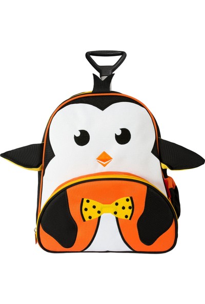 Zoozy Penguen Çekçekli Anaokulu Sırt Çantası Siyah - Beyaz