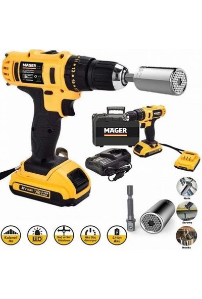 Mager MGRK1032DRB Soketli Çantalı Metal Şanzuman Darbeli Matkap Mager MGRK1032DRB Soketli Çantalı Metal Şanzuman Darbeli Matkap