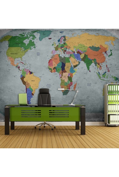 Plustablo Dünya Haritası Poster Duvar Kağıdı