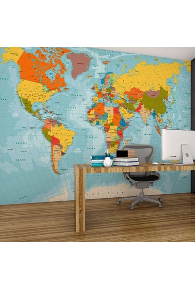 Plustablo Siyasi Dünya Haritası Duvar Kağıdı