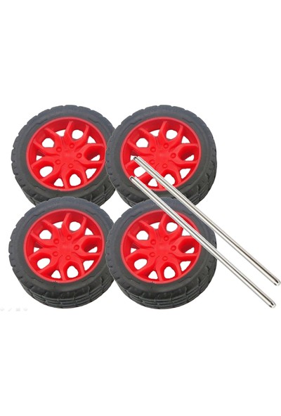 ECE Ø30mm Çapında 16 Adet Kauçuk Tekerlek Ve 8 Adet Mil Seti ECE Ø30mm Çapında 16 Adet Kauçuk Tekerlek Ve 8 Adet Mil Seti