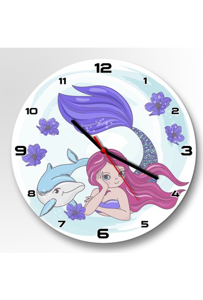 Tprint Seviml Deniz Kızı Duvar Saati