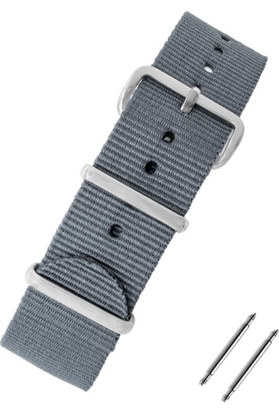 Trendburada Rolex Saat Uyumlu Tek Parça Nato Perlon Saat Kordonu 22MM Gri Trendburada Rolex Saat Uyumlu Tek Parça Nato Perlon Saat Kordonu 22MM Gri