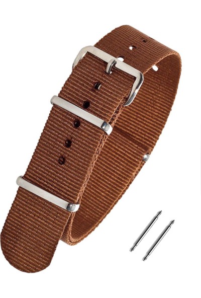 Trendburada Rolex Saat Uyumlu Tek Parça Nato Perlon Saat Kordonu 20MM Kahverengi Trendburada Rolex Saat Uyumlu Tek Parça Nato Perlon Saat Kordonu 20MM Kahverengi