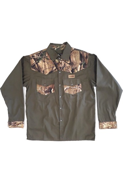 Wilds Haki Üzerine Meşe Gömlek Avcı Gömleği