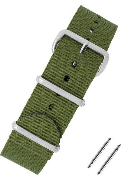 Seiko Saat Uyumlu Tek Parça Nato Perlon Saat Kordonu 20MM Haki Seiko Saat Uyumlu Tek Parça Nato Perlon Saat Kordonu 20MM Haki