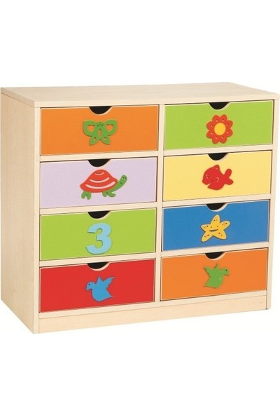 Edutoys Figürlü Dolap 8 Çekmeceli