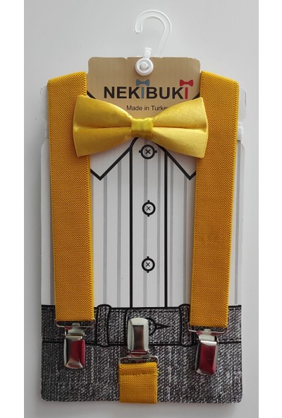 Nekibuki Erkek Çocuk Pantolon Askısı ve Papyon Takımı Nekibuki Erkek Çocuk Pantolon Askısı ve Papyon Takımı