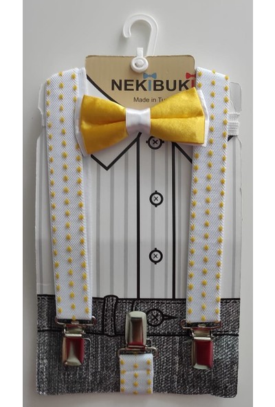 Nekibuki Erkek Çocuk Pantolon Askısı ve Papyon Takımı Nekibuki Erkek Çocuk Pantolon Askısı ve Papyon Takımı
