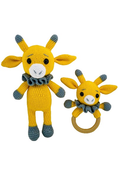 Aysun Yıldız Konbul Amigurumi Organik Örgü Oyuncak Uyku Arkadaşı Zürafa ve Diş Kaşıyıcılı Çıngırak Takım Aysun Yıldız Konbul Amigurumi Organik Örgü Oyuncak Uyku Arkadaşı Zürafa ve Diş Kaşıyıcılı Çıngırak Takım