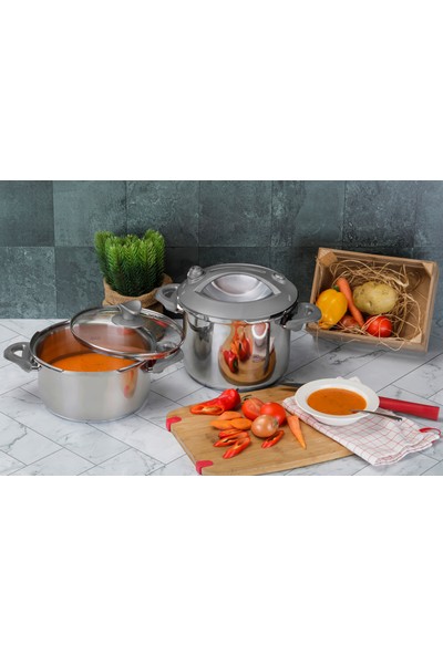 Taç Presto 4 & 6 Litre Düdüklü Tencere Gri