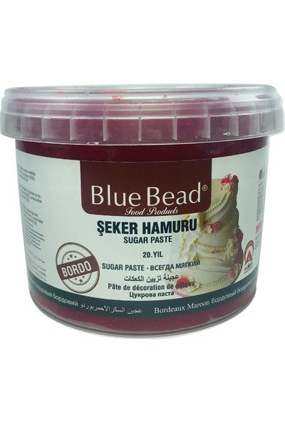 Blue Bead 1 kg Bordo Şeker Hamuru Blue Bead 1 kg Bordo Şeker Hamuru