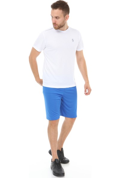 Sportech Fly Bisiklet Yaka Erkek Fıtness Tişört Beyaz